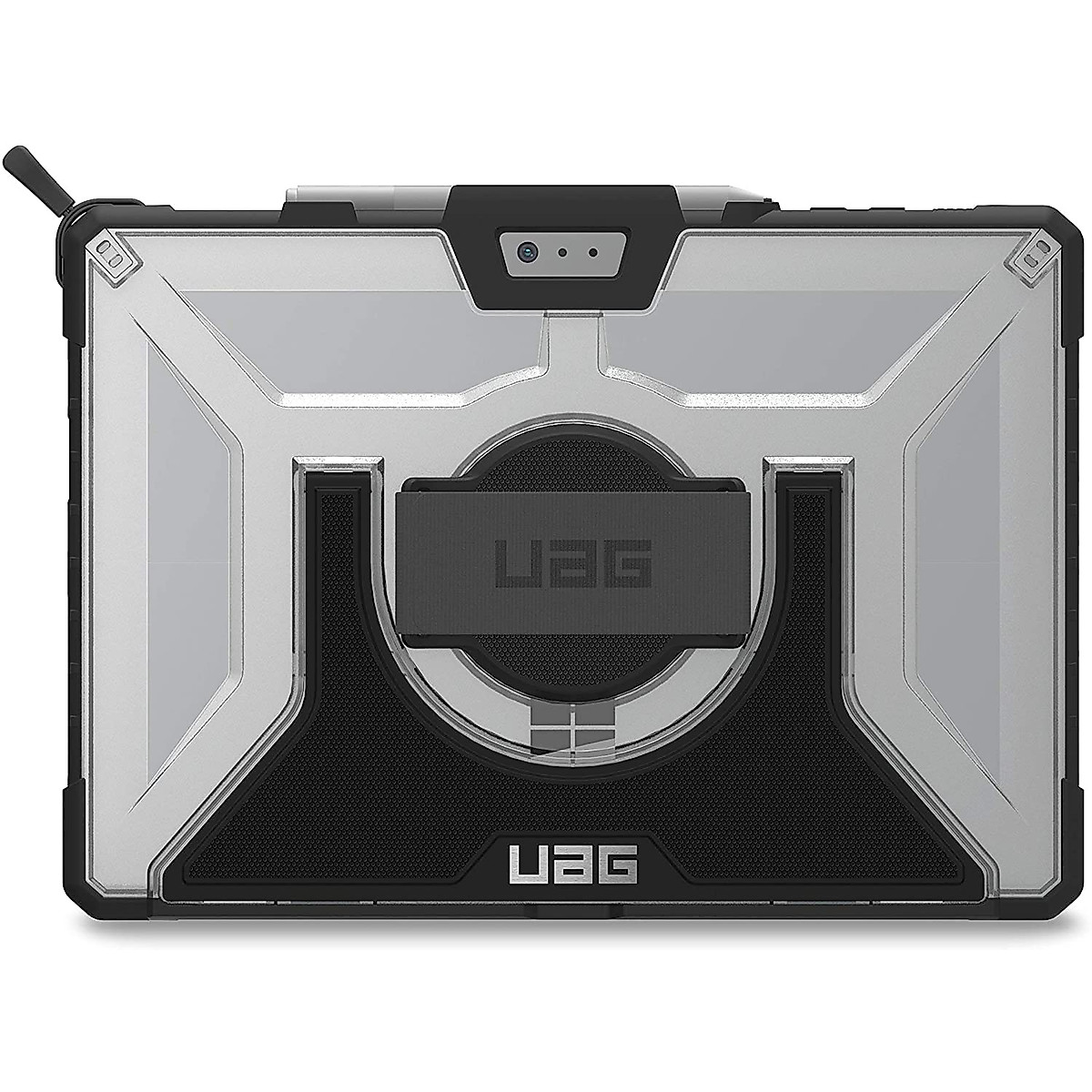 UAG Microsoft Surface Pro 7 Plus/Pro 7/Pro 6 Case w/Hand Strap & Shoulder Strap, Plasma Ice + Microsoft Surface Pro 7 Plus/Pro 7/Pro 6 Screen Protector Tempered Glass, Clear