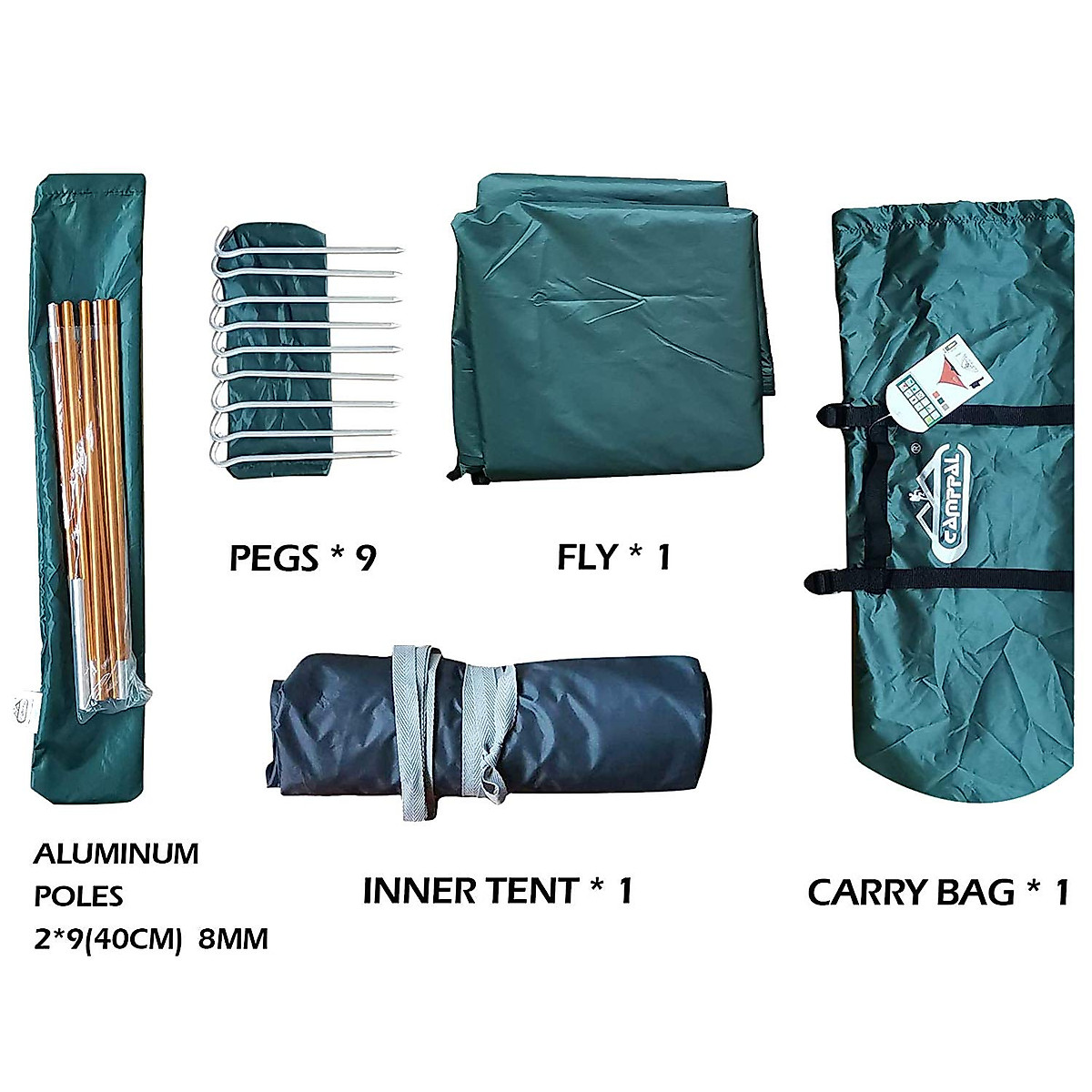 camppal 1 Person Tent Backpacking Camping Hiking Trekking Hunting Mountain Tent Super Lightweight and Waterproof & Windproof 4 Seasons Single (Green) - MT051