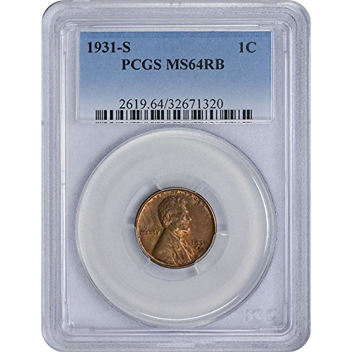 1931-S Lincoln Cent, MS64RB, PCGS