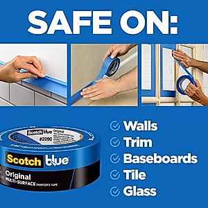 Scotch Painter's Tape Original Multi-Surface Painter's Tape, Blue, Paint Tape Protects Surfaces and Removes Easily, Multi-Surface Painting Tape for Indoor&Outdoor Use, 1.41 Inches x 60 Yards, 4 Rolls