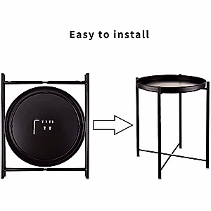 okugafit Outdoor Side Table, Patio Table, Small Outdoor Table for Patio Living Room Bedroom Balcony-Black