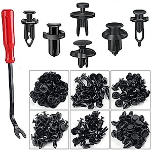 KCRTEK 120 pcs 6.3mm 8mm 9mm 10mm Nylon Bumper Push Fasteners,Bumper Clips with Fastener Removal Tool