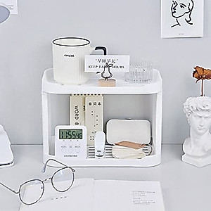 FIZZOQI Double Plastic Storage Rack Family Bathroom Kitchen Storage Rack Sundries Storage Rack Cosmetics Storage Rack Creative Office Desktop Rack