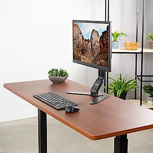 VIVO Dark Walnut 60 x 24 inch Universal Solid One-Piece Table Top for Standard and Sit to Stand Height Adjustable Home and Office Desk Frames, DESK-TOP60D