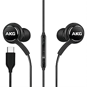 2023 in-Ear Sports Earbuds for Samsung Galaxy S22 Ultra Galaxy S21 Ultra 5G, Galaxy S10, S9 Plus, Note 10, Note 10+ - Designed by AKG - with Microphone and Volume Remote Type-C Connector-Black
