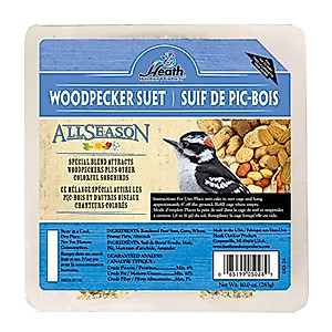 Heath Outdoor Products DD-24 Woodpecker Suet Cake Specially Blend To Attract Woodperkers and Other Colorful Songbirds All-Season No Melt, 5.2 x 1.2 x 5.2 inches, 10 Ounce x 12 Pack, Blue