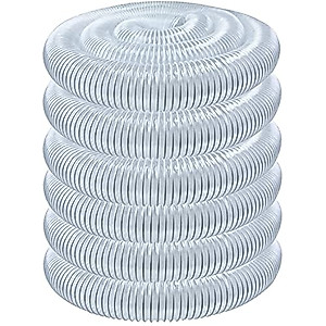 POWERTEC 70240 2-1/2" x 50' PVC Dust Collection Hose for Dust Collector for Woodworking and Shop Vacuum, 2-1/2 Inch Dust Collector Hose for Dust Collection Fittings