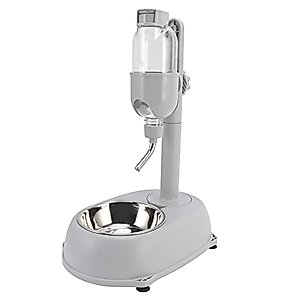 Pet Standing Water Dispenser Bowl, 2 in 1 500ml Multifunctional Detachable Height, Automatic Water Feeder Bottle with Stand for Dogs Cats