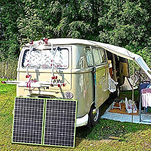 XINPUGUANG 100W Foldable Solar Panel Portable Solar Kit 12V with 10A Charge Controller Connector Cable for Power Station,Battery, Camping, RV,Boat, Outdoor