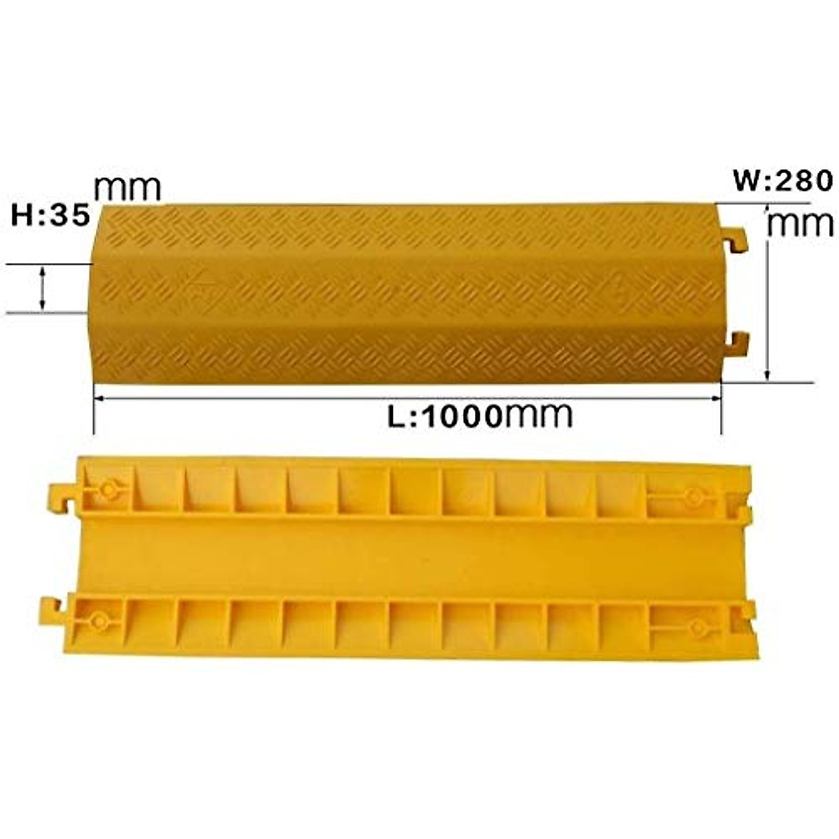 Threshold Ramp Floor Cable Cover,Yellow Stripes Cable Channel Extra Long Plastic Floor Cable Wires Safety Cover Easy Edge Threshold Ramps Practical