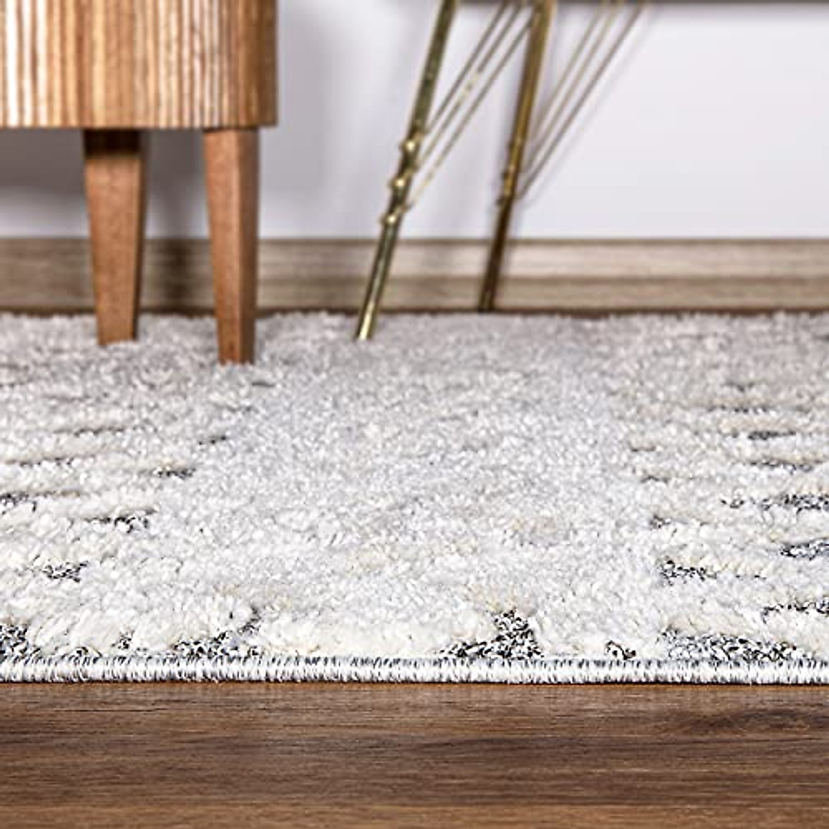 Rugshop Boho Tribal Geometric High-Low Soft Area Rug 5' x 7' Gray