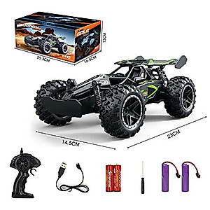 DoDoMagxanadu Remote Control RC Cars, 1:18 2WD Monster RC Truck High Speed Racing Car, Easter Basket Stuffers Toy Cars for Boys and Girls Gifts for Kids(Black Green)
