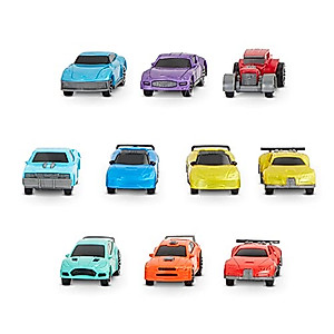 Driven by Battat – Toy Truck Car Carrier — Truck Toy with 34 Storage Space – 10 Pull Back Cars Included – Detachable Trailer – Gift Toy Car for Boys & Girls & Toddlers Aged 3+