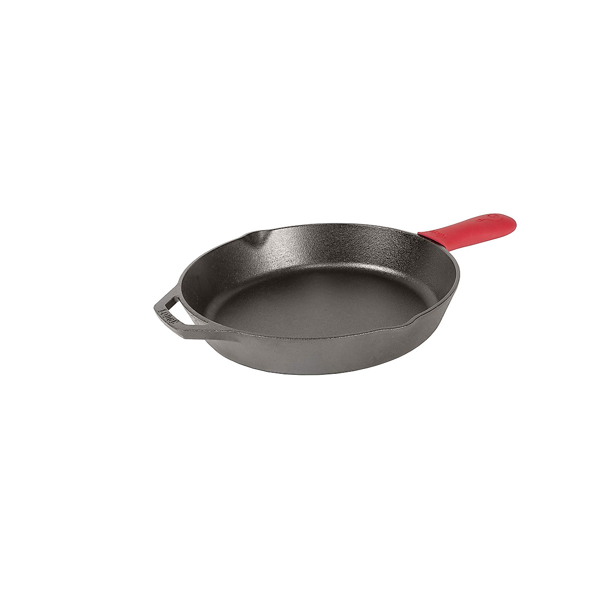 Lodge Cast Iron Skillet with Red Silicone Hot Handle Holder, 12-inch & ASAHH41 Silicone Assist Handle Holder, Red, 5.5" x 2"