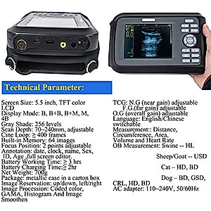 Portable Ultrasound Scanner for Veterinary,Digital PalmSmart Ultrasonic Scanner Veterinary Pregnancy V8 with Rectal Probe for Large Animals like Cattle, Horse, Camel, Equine, Goat, Cow and Sheep
