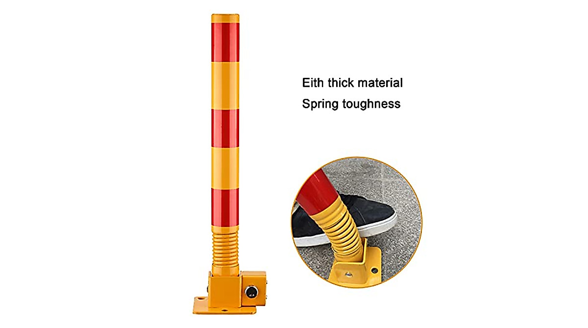 CAIMIAO Lockable Folding Security Post for Parking