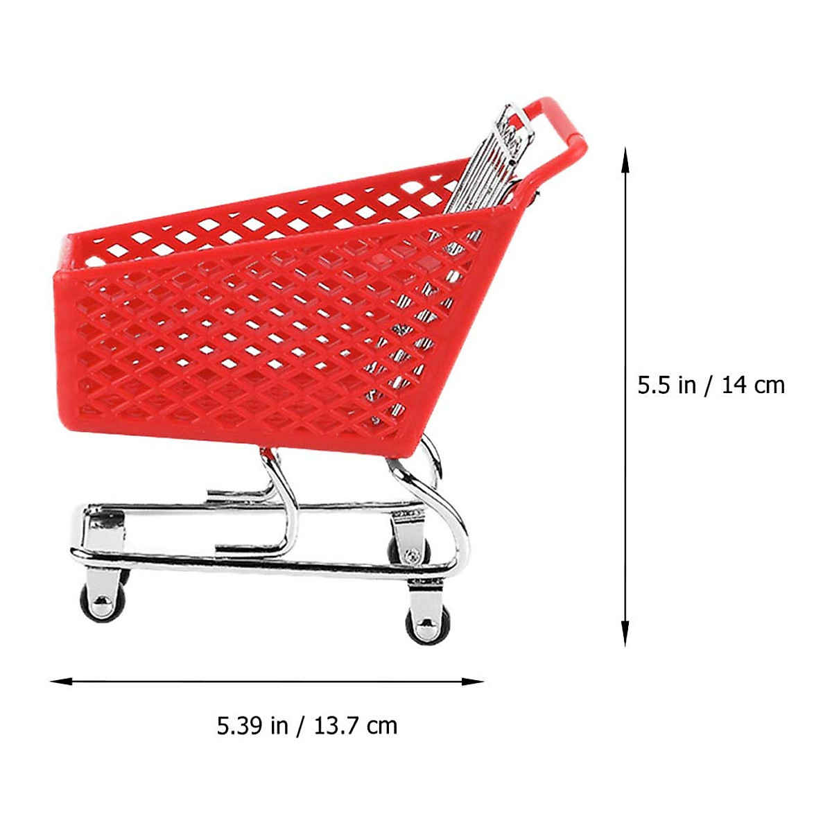 DOITOOL Miniature Grocery Cart Mini Supermarket Handcart 5.39x 5.5 in Mini Shopping Cart Shopping Utility Cart Shopping Grocery Cart Mode Storage Toy Desk Organizers Mini Shopping Cart (Random Color)