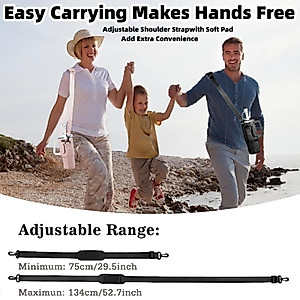 Narvokey Water Bottle Carrier Strap Fits Stanley Quencher H2.0, 40oz,Included 3Set Straw Stopper, Pouch Bag with Adjustable Shoulder Strap (Red)