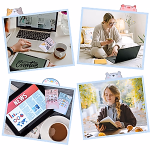 Molain Cute Sticky Notes, 6 Pack Cartoon Sticky Notes Animals Shape Markers Flags Self-Stick Memo Pads Students Home Office Roommates Gifts Tab Supplies 270 Sheets