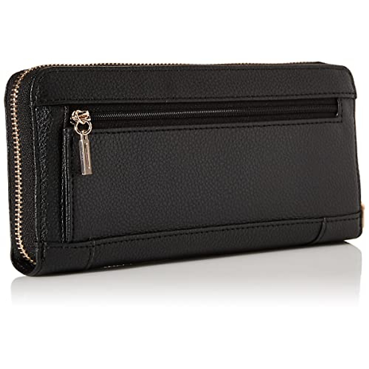 GUESS womens Naya Large Zip Around Wallet, Black, One Size US