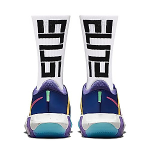 Podinor Elite Basketball Crew Socks for Men and Women, Cushion Performance Athletic White Basketball Socks