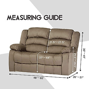 ULTICOR Reclining Love Seat Slipcover, 48" - 65" L, 6-Piece Velvet Stretch Loveseat Reclining Sofa Covers, 2 seat Love seat Recliner Cover, Thick, Soft, Washable (Sand)