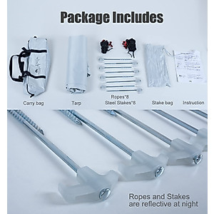 iClimb Waterproof Sun Shield Tarp UPF 50+ for Tent Hammock Camping Backyard Party (Tarp 14'4" × 9'6")