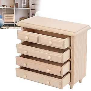 Fippkargo 1:12 Wooden Table Square 8 Button Dollhouse Movement Cabinet Sleeping Cabinet Mini Furniture Solid Wood Miniature Model Beautiful Color Kit Handcraft DIY Model Gift Supplies Accessories