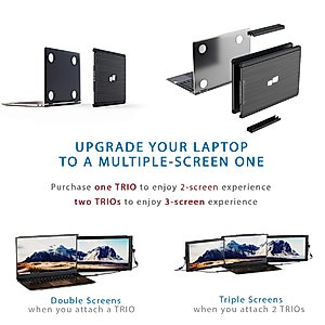 Mobile Pixels Trio Portable Monitor for Laptops, 12.5'' Full HD IPS Screens, USB C/USB A Dual or Triple Displays,Windows/OS/Android/Nintendo Switch (One Monitor Only) (Renewed)