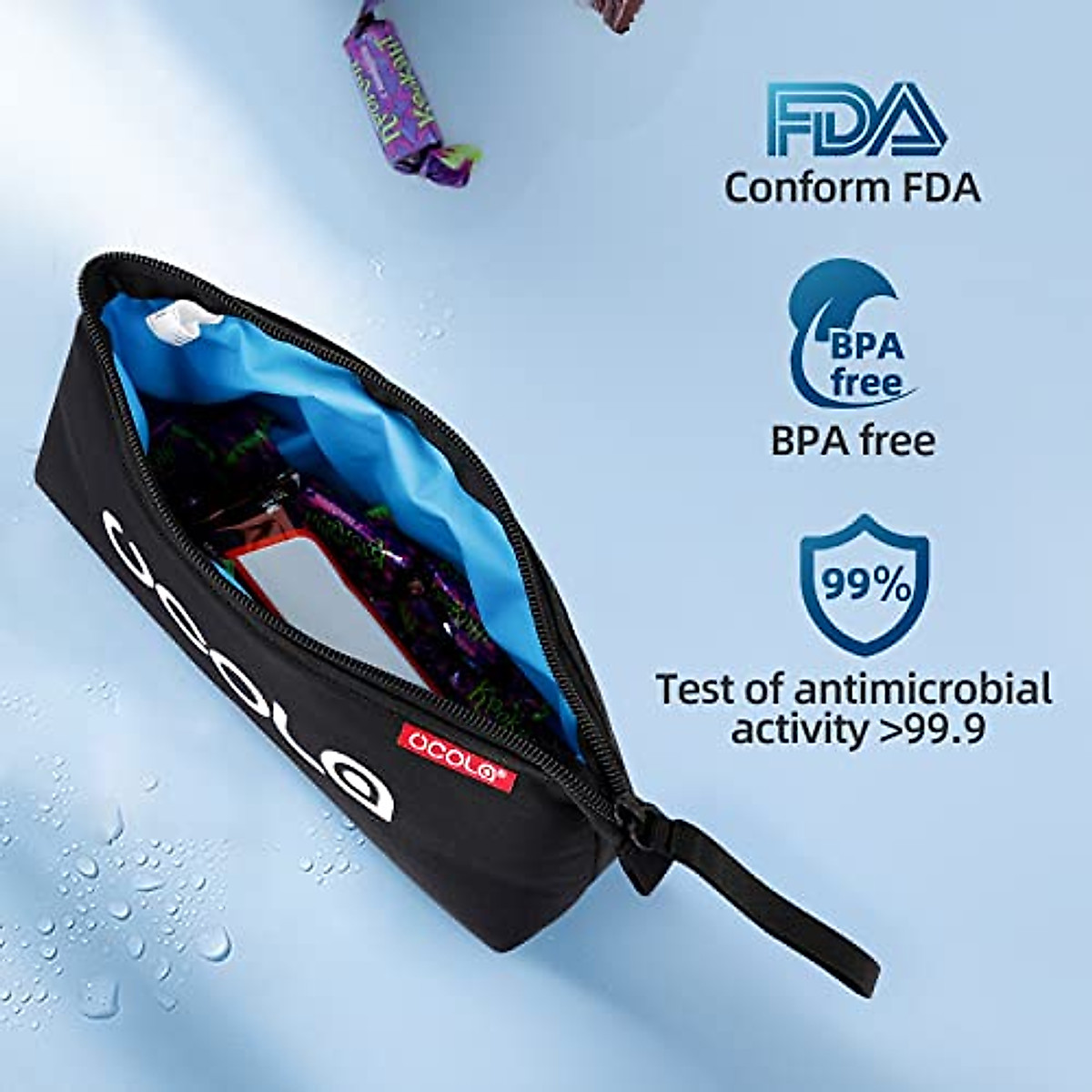 UCOLA Small Insulated Bag Freezable Snack Bag Small Cooler Bag Snack Bag Small Insulated Bag Sandwich Bag Frozen Lunch Bag, Freezable Snack Bag for Work Trips, Mini Lunch Bag Suitable for Yogurt.