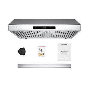 Hauslane | Chef Series 30” PS10 Under Cabinet Range Hood | PRO PERFORMANCE | Stainless Steel Electric Stove Ventilator | 3 Speed Exhaust Fan, Bright LED Lights & Delay Auto Shut-Off