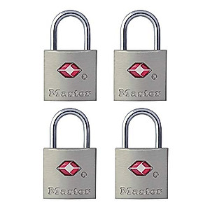 Master Lock TSA Luggage Locks with Key, TSA Approved Lock for Backpacks, Bags and Luggage, 4 Pack, 4683Q