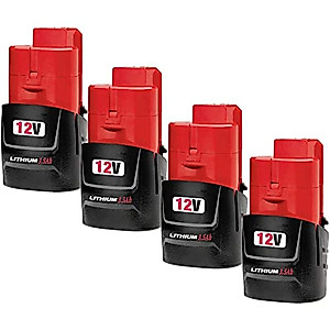 VANON Upgraded 4Pack 3.5Ah 12V Lithium ion Replacement for Milwaukee M-12 Battery XC M12B 48-11-2401 48-11-2402 48-59-1812 48-11-2411 48-11-2420 48-59-2401