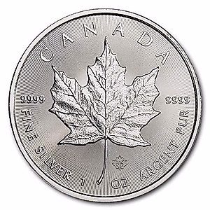 1988 - Present (Random Year) Lot of (5) 1 oz Silver Maple Leaf Brilliant Uncirculated