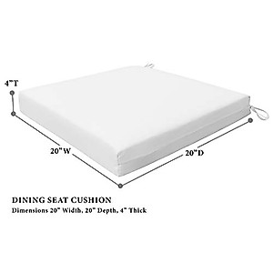 Honeycomb Indoor/Outdoor Textured Solid Almond Dining Seat Cushion: Recycled Fiberfill, Weather Resistant, Reversible, Comfortable and Stylish Pack of 2 Patio Cushions: 20" W x 20" D x 4" T