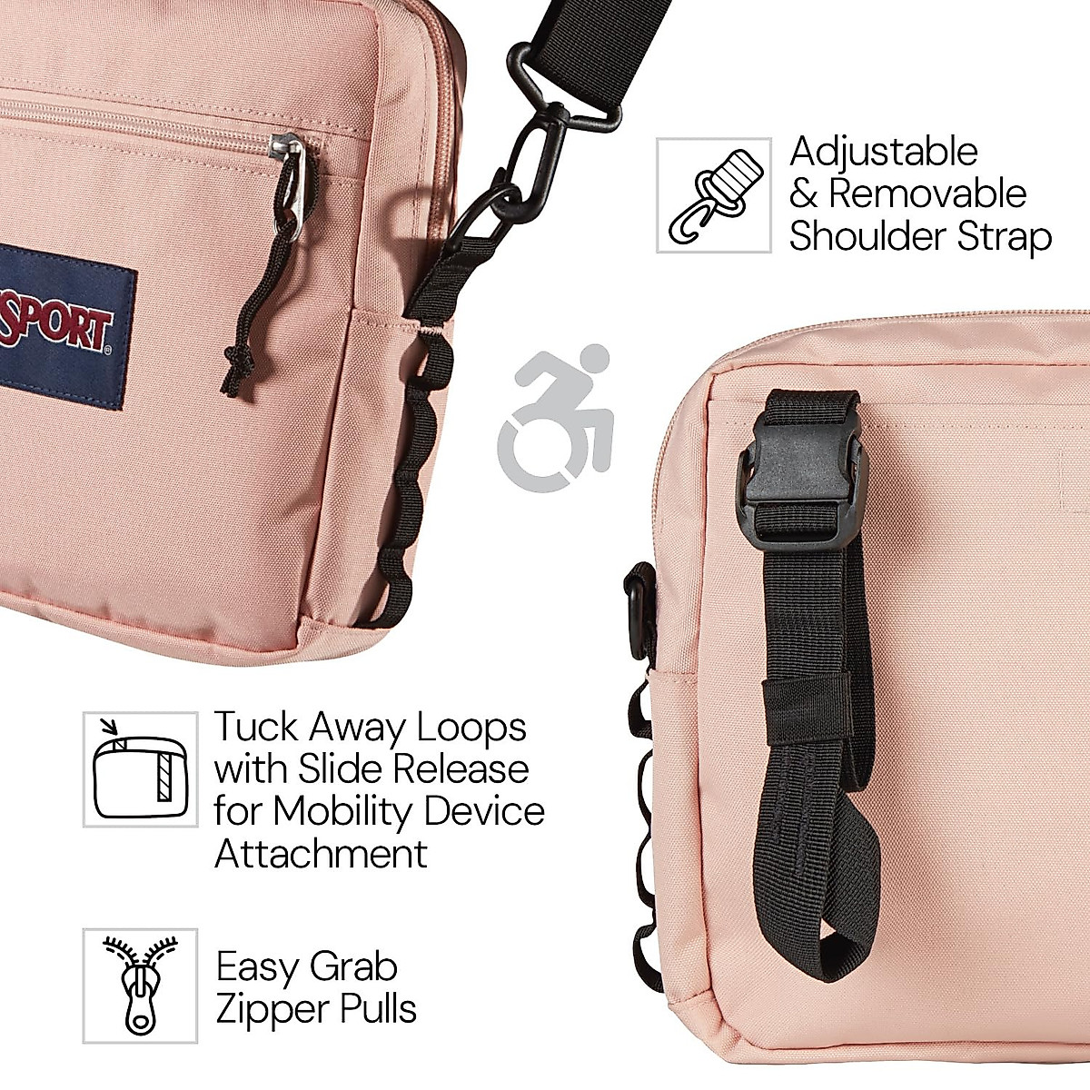 JanSport Central Adaptive Accessory Bag, Black, 6L