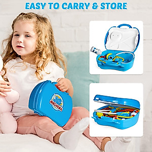 Toy Doctor Kit for Kids: 27Pcs Pretend Play Medical Doctor Playset with Carrying Case Electronic Stethoscope - Role Play Gift Educational Doctor Play Set for Toddler Boys Girls Ages 3 4 5 6