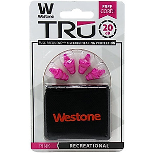 Westone TRU Universal WR20 Reusable Hearing Protection Filter Ear Tips - 20 dB Advanced Filter Technology (Smoke)