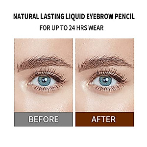 MAKETOPYZN Liquid Eyebrow Pen, Long-Lasting Microblading Effect Pencil, Quick Drying Waterproof Smudge-proof Eyebrow Makeup(Brown)