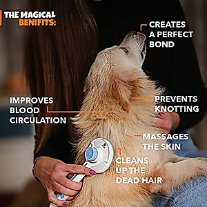 MY MUFFIN Self Cleaning Cat and Dog Grooming Brush for Mats and Tangled Hair, Soft Bent Needles for Pet Massage, Skin Friendly, Shedding Brush for sensitive Medium and Short Hair, Cepillo Para Gatos
