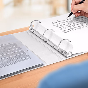 Samsill 1.5 Inch 3 Ring Binders, Made in USA, Economy Round Ring, Clear View Cover, 325 Sheet Capacity - for School, Home, Office - White, 4 Pack