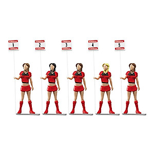 Carrera 21123 Set of Grid Ladies Realistic Scenery Accessory for Slot Car Race Track, Red