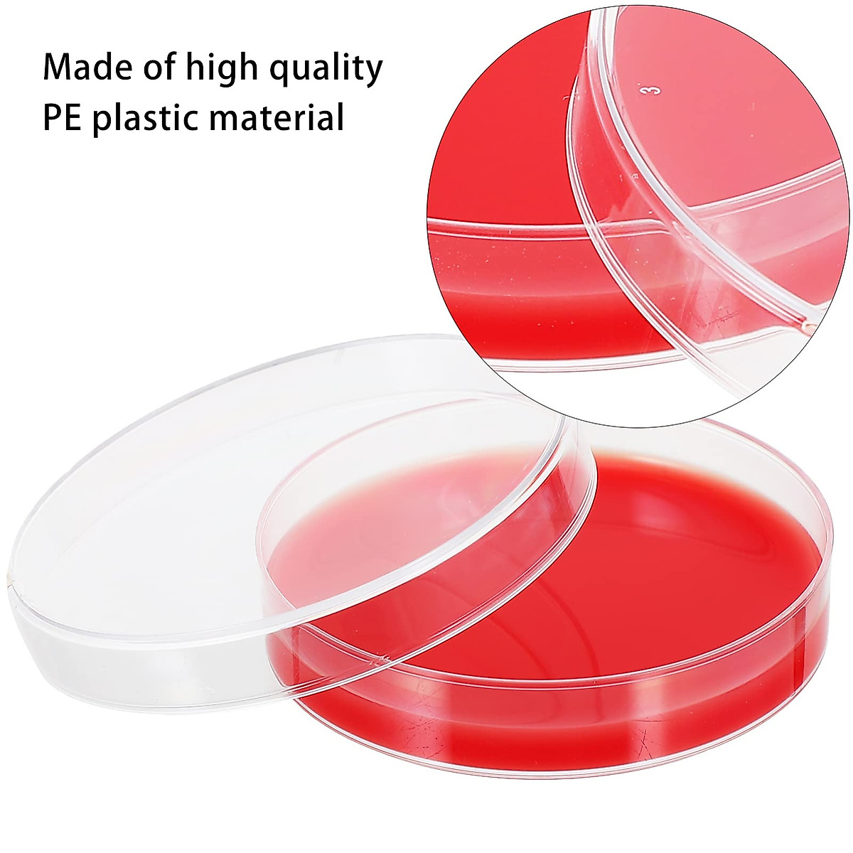 Baluue 10pcs Plastic Petri Dishes, Nutrient Agar Plate Sciences Nutrient Agar Petri Dishes Biological Dish Science Project Kit Supplies for Mushroom Petri Projects Red