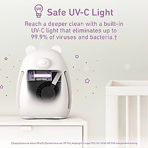Pure Enrichment® PureBaby® Kids Bear Air True HEPA Air Purifier - Energy Star Rated, 4 Stage Air Filtration, UV-C Light, and Night Light for Medium-Large Rooms - Baby Nurseries, Kid Bedrooms (White)