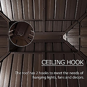 PURPLE LEAF 10' X 12' Hardtop Gazebo Canopy for Patio Deck Backyard Heavy Duty Outside Sunshade with Netting and Curtains Outdoor Permanent Metal Pavilion