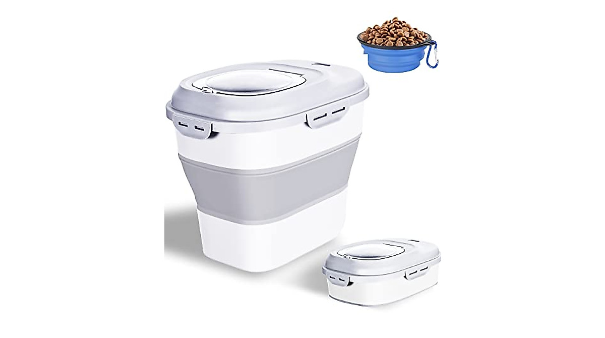 Dog Food Storage Container – Airtight & Collapsible with Wheels