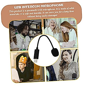 Milisten 2pcs USB Talkback Microphone Condenser Little Mic Gooseneck Condenser Microphone USB Microphone Condenser Microphones Microphone for Video Wired Computer Plug: USB Metal Notebook