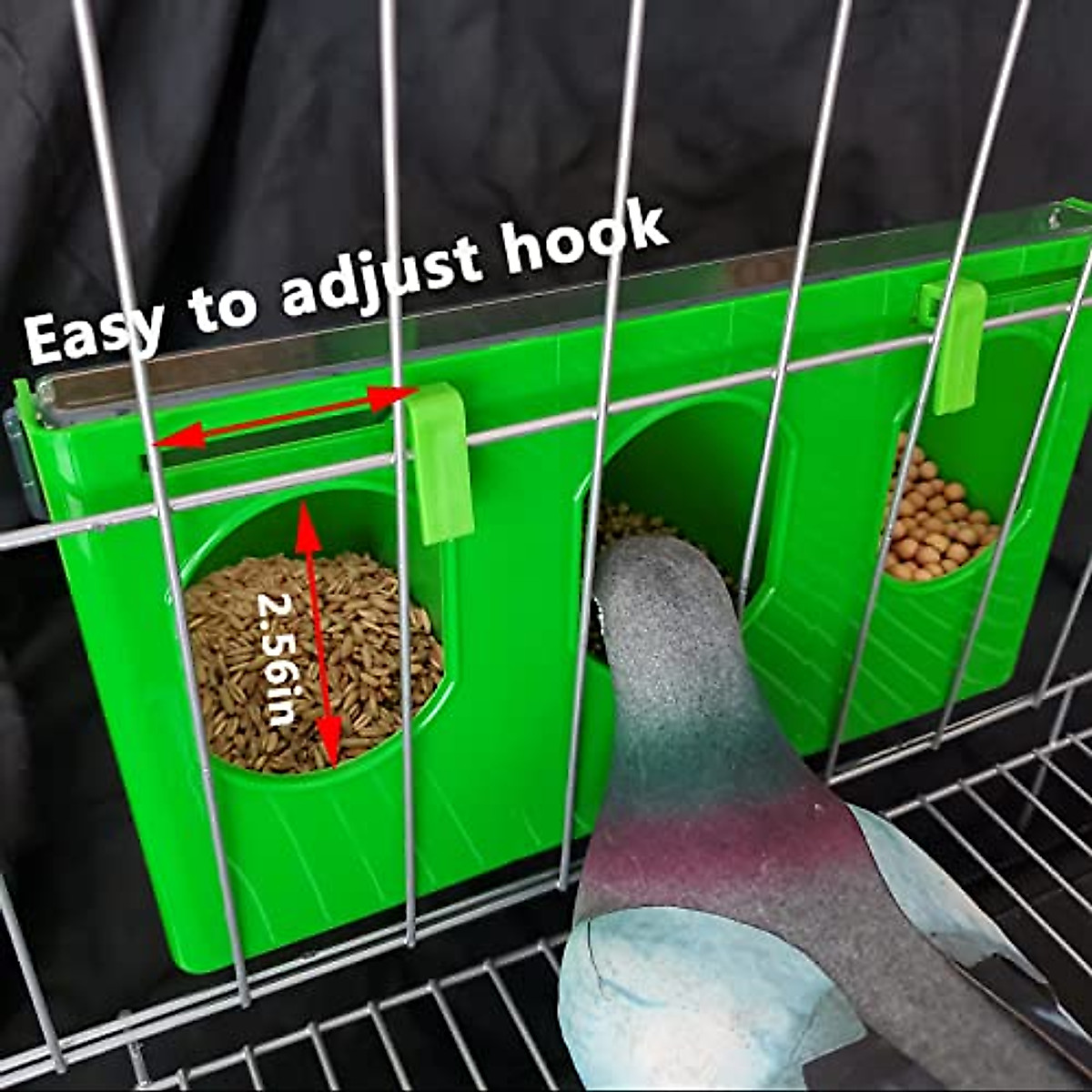 Pigeon Feeder Quail Feeder Water 2 Pack Bird Chicken Duck Feeder with 3 Hole Pet Bowls & Feeders Eat Food (Three Hole)