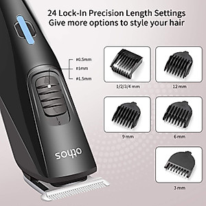 othos Multi-Functional Electric Hair Clipper Beard Trimmers Shaver Kit for Men Mustache Hair Face Nose Body Ear Trimmers Set USB Charging Rechargeable Lithium Battery Waterproof Cordless Stand LED