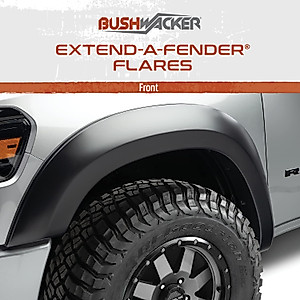 Bushwacker Extend-A-Fender Extended Front Fender Flares | 2-Piece Set, Black, Smooth Finish | 20075-02 | Fits 1999-2007 Ford F-250/F-350/F-450/F-550 Super Duty Styleside